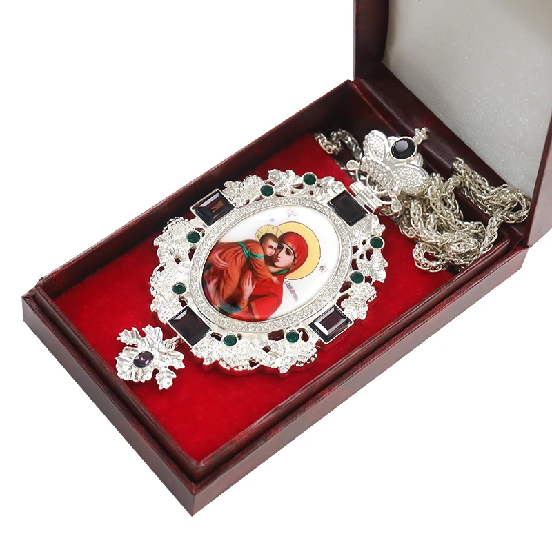 Zd052 Silver Alloy Pectoral Cross Panagia Necklace For Orthodox Church ...