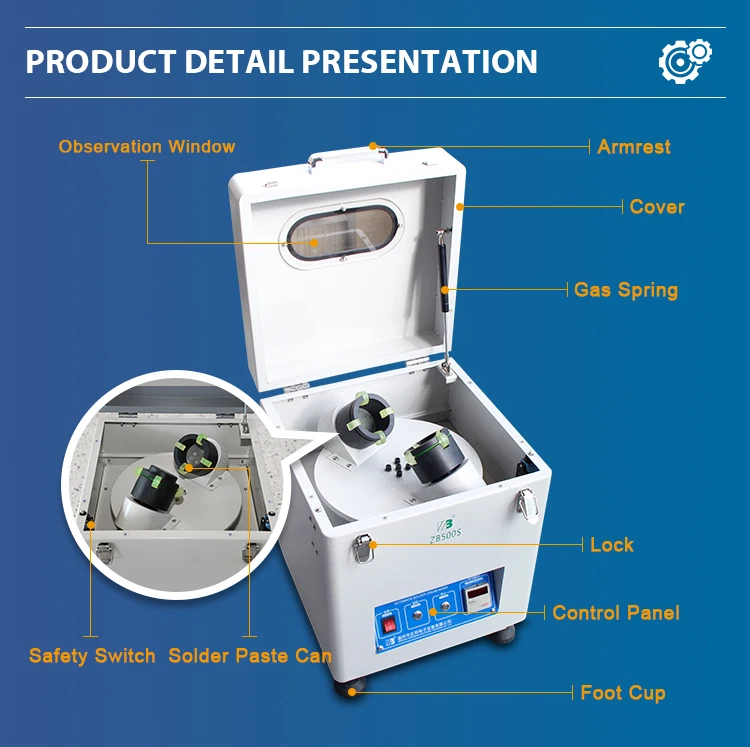 Zb500s 220v Solder Paste Mixing Equipment High Speed Solder Paste Mixer ...