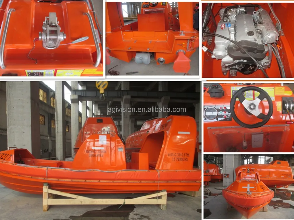 Fast Speed 6m Lifeboat Rescue Fishing Boat Hard Pe Boat For Sale - Buy ...