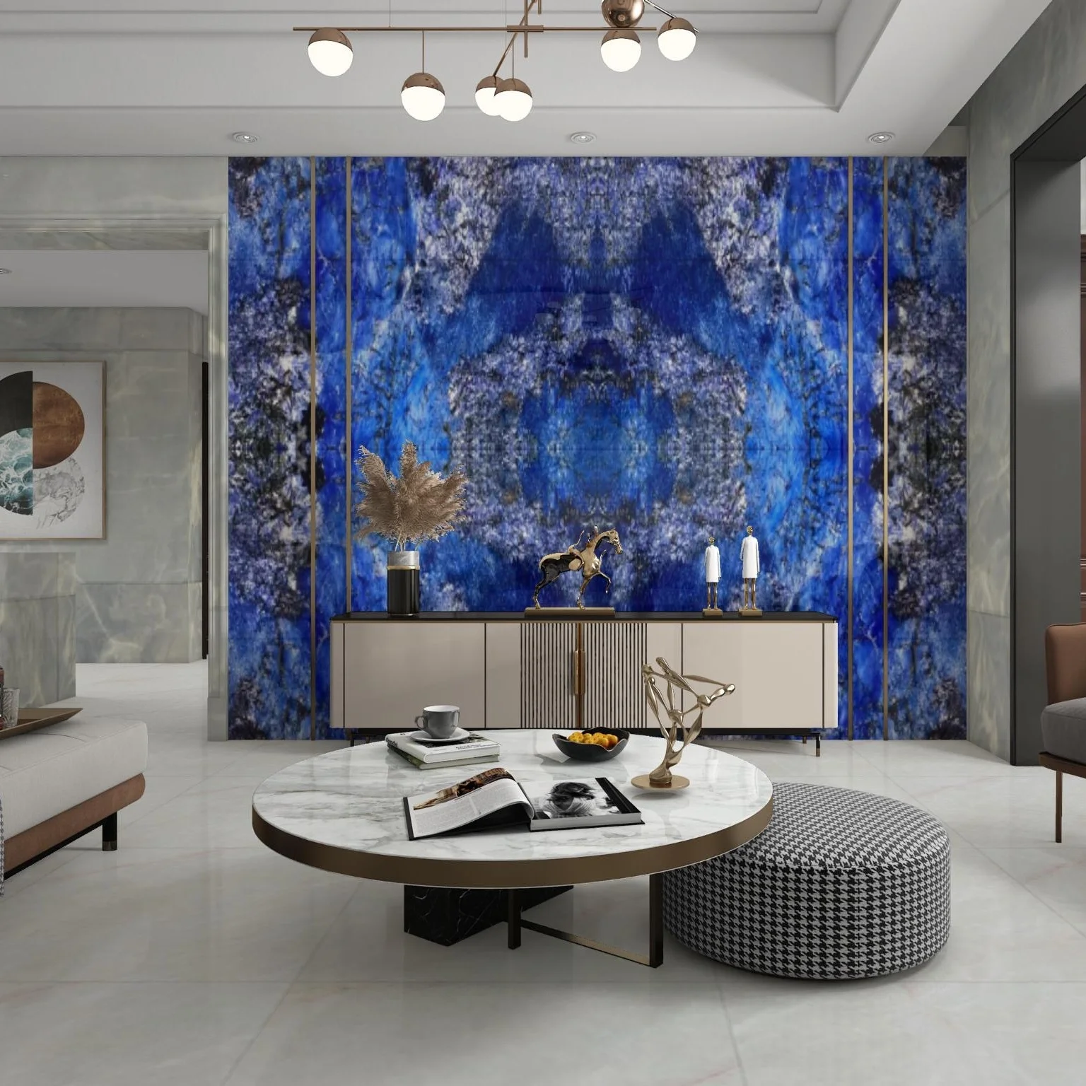 Blue Marble Tiles Slabs 2021 The Most Popular Natural Gem Stone Blue ...