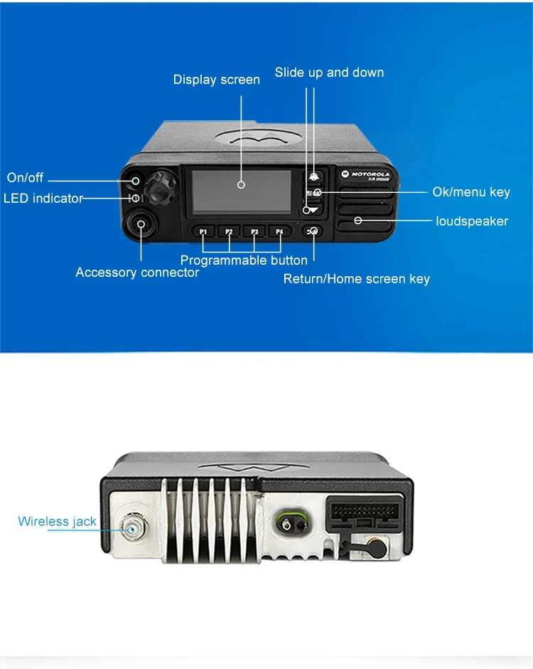 Motorola Dmr Radio Base Dm4401e Dm4600 Dm4601e Uhf 45w Vehicle Two Way Radio Transceiver Vhf Car ...