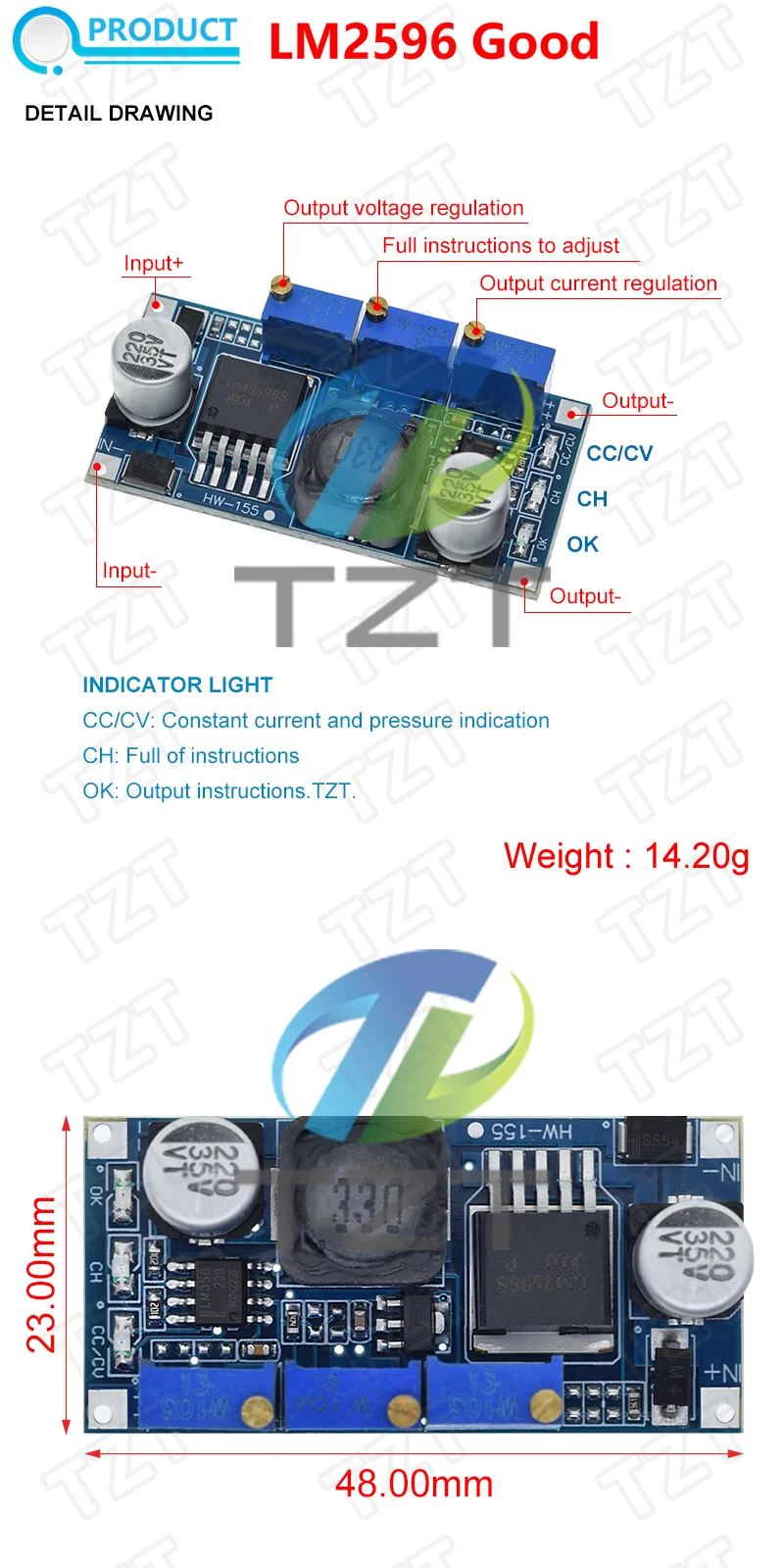 LM2596 DC-DC Step down Power Supply Module - Adjustable CC CV