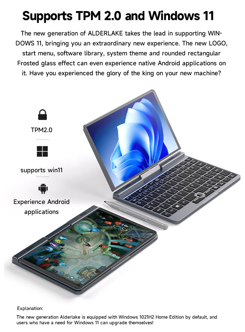 8 Inch Mini Pocket Laptop Tablet with 12GB RAM & WIFI6