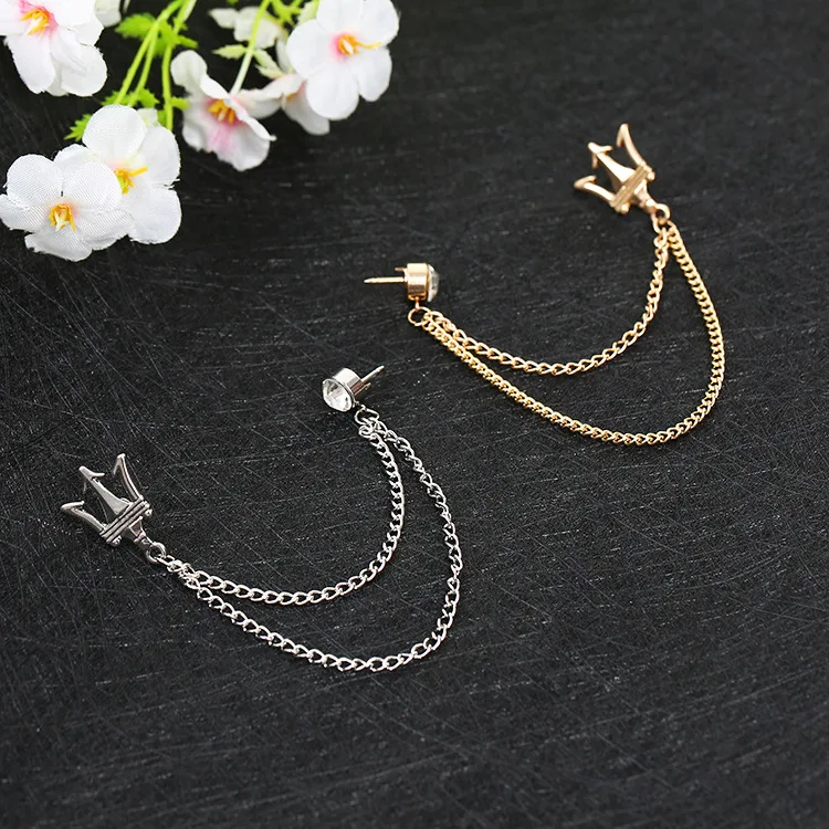 Men Women Brooches British Style Crown Badge Collar Chain Suit ...