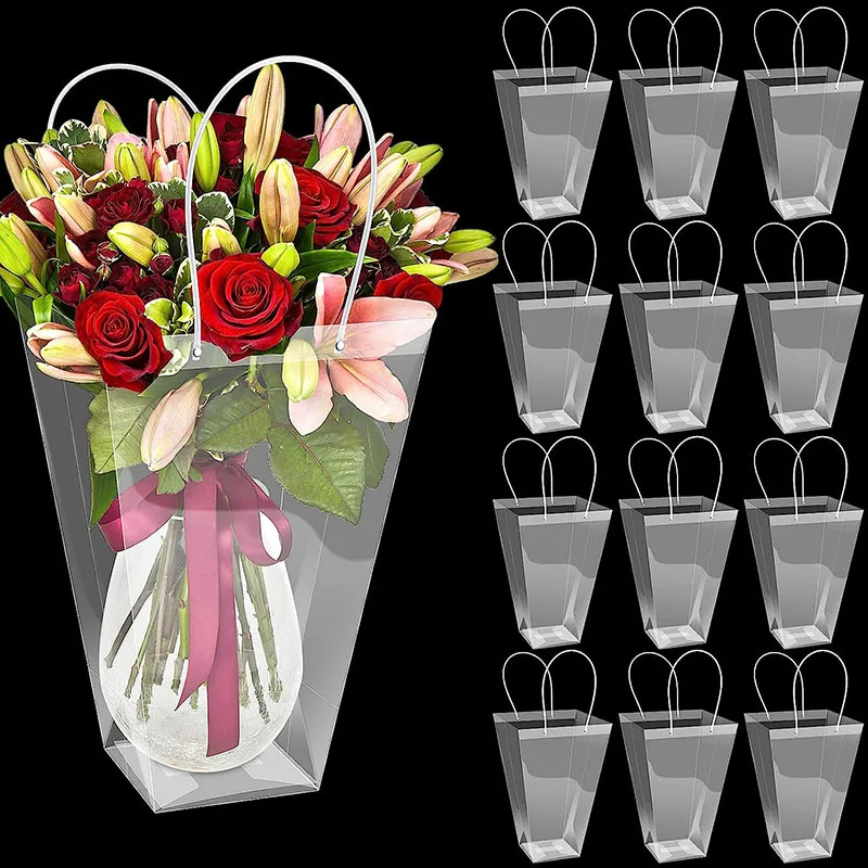 Custom Clear Plastic Flower Bouquet Bags Florist Shop Packaging ...