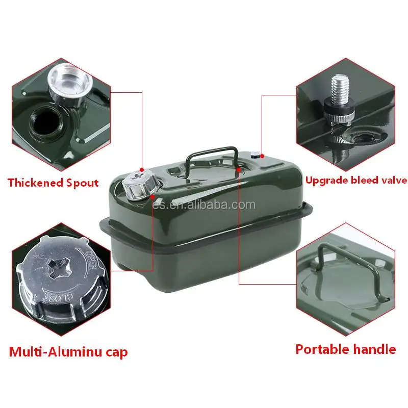 3L Green Metal Jerry Can - Ideal for Diesel & Petrol Storage