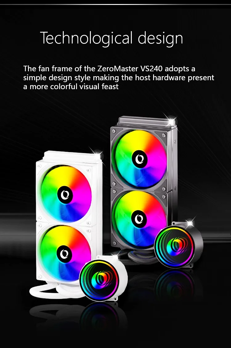 Zeromaster 240mm AIO ARGB Liquid Cooler - Efficient Gaming
