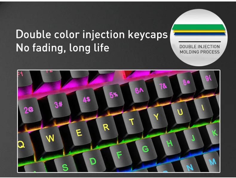 Free Wolf K1 Mechanical Keyboard - 104-Key Gaming Keyboard