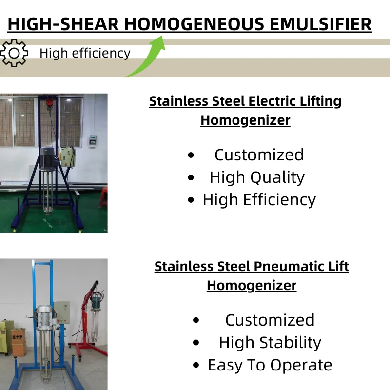 Hydraulic Electrical Lifting High Shear Homogenizer High Speed High ...