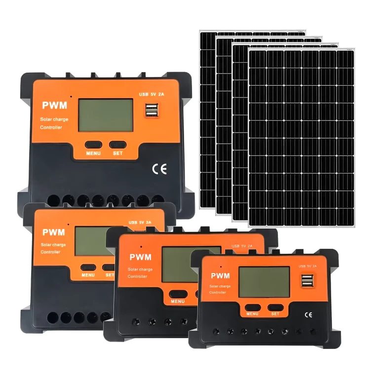 SUYEEGO PWM-HQ PWM Solar Charge Controller Auto 12v 24v 48v 10A 30A 60A 100A 120A LCD Display ...