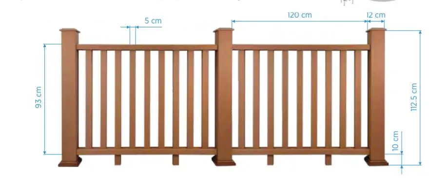 WPC Stair Design Terrace Deck Outdoor Railing WPC Handrail
