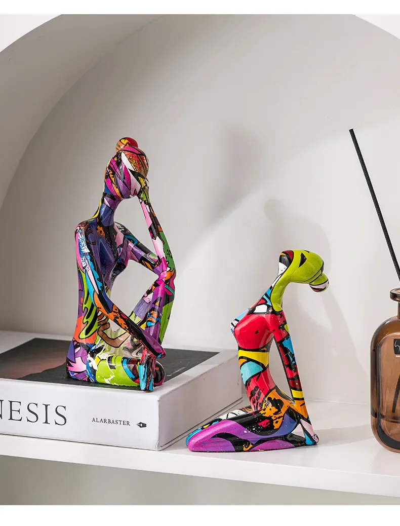 Painted Figure Figurines - Elegant Home Decor Solutions