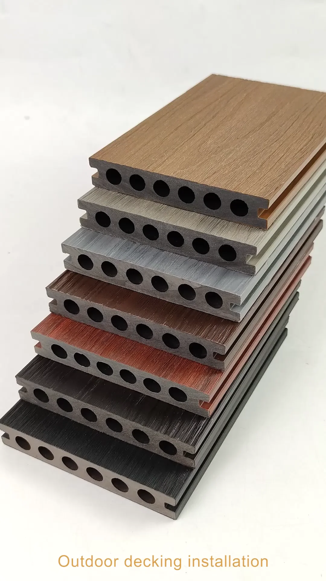 Grooved Outdoor Wpc Slat Decking Uv Resistance Waterproof Exterior Timber Decking External ...