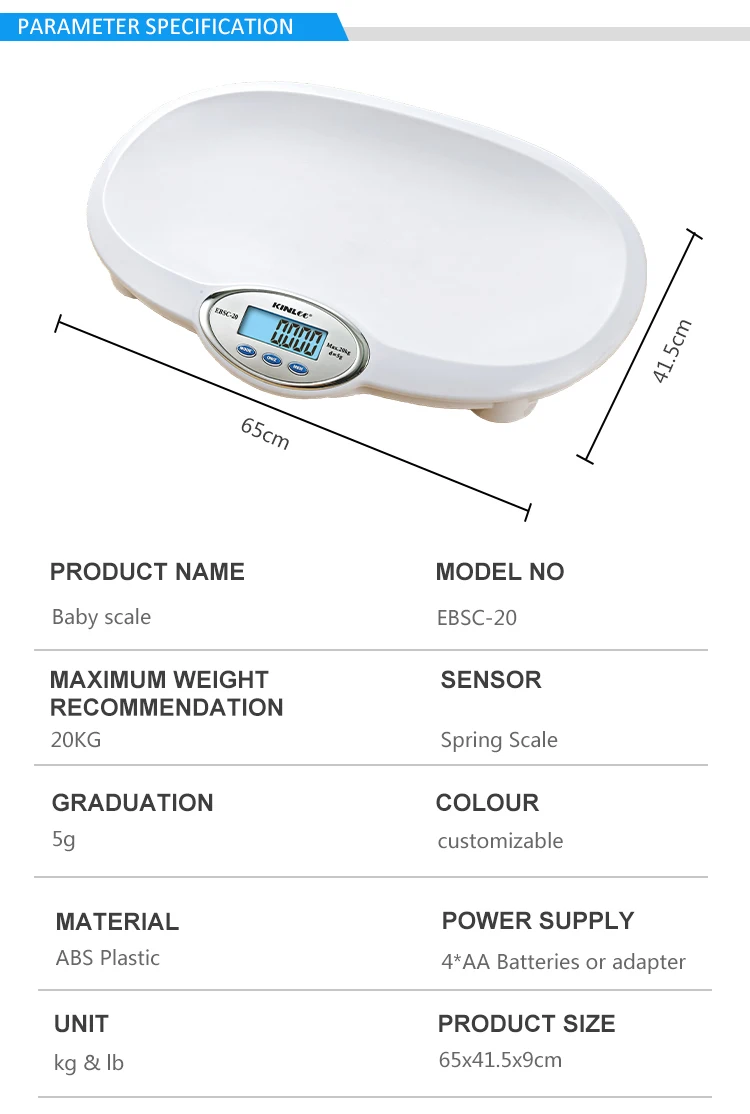Kinlee Weighing Balance - 20kg Baby Scale with LCD Display