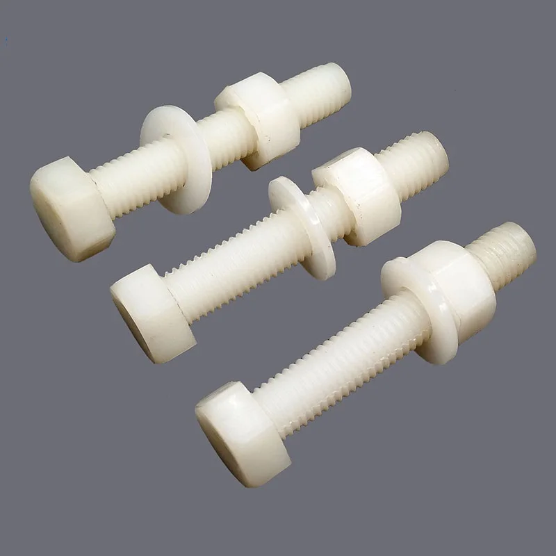 Nylon Outer Hexagon Screw Nut Flat Pad Plastic Insulating Bolt Screw ...