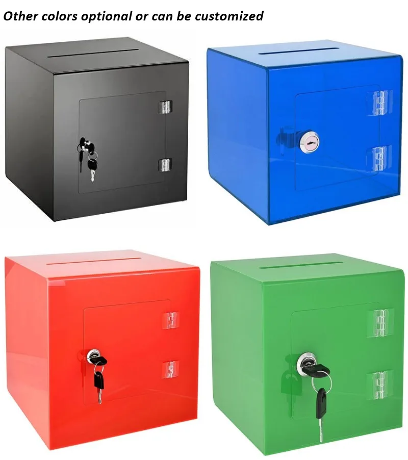 Clear Acrylic Ballot Donation Box With Lock Acrylic Piggy Bank Custom ...