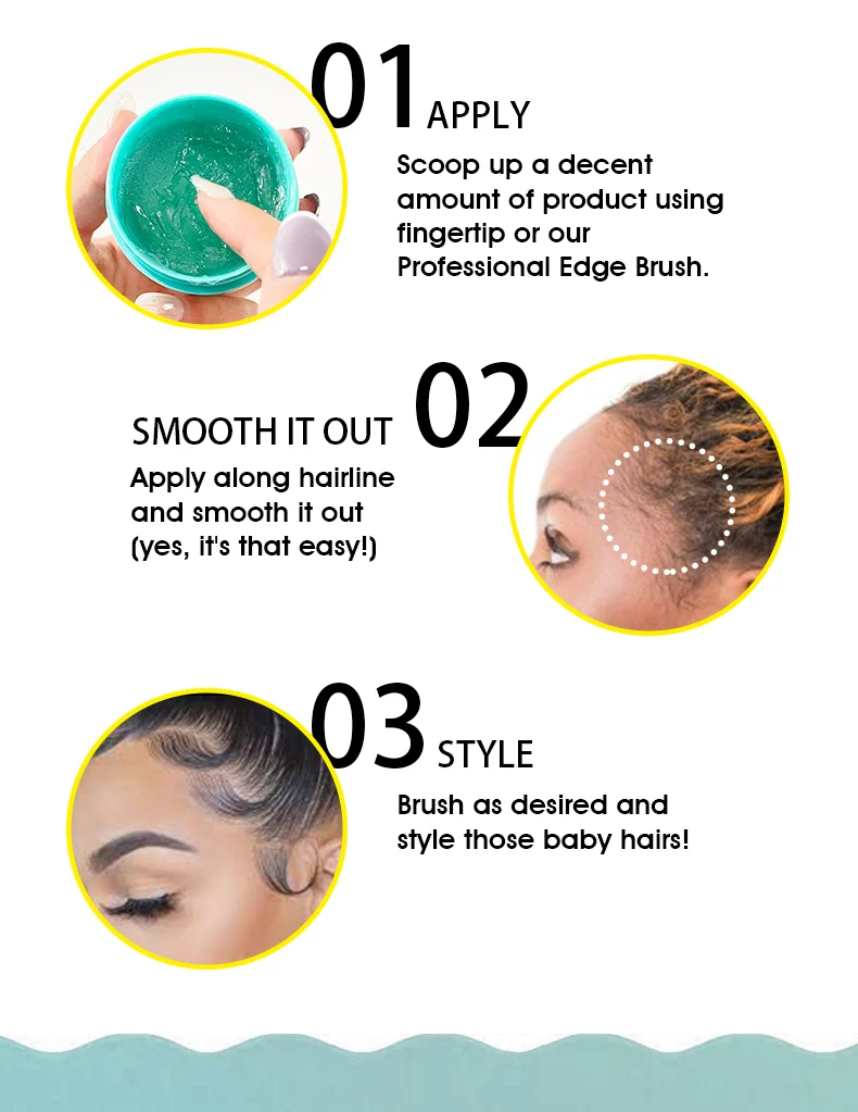 Wholesale Edge Control Private Label Leave No White Edge Firm Hold Water Based Strong Hold Long ...