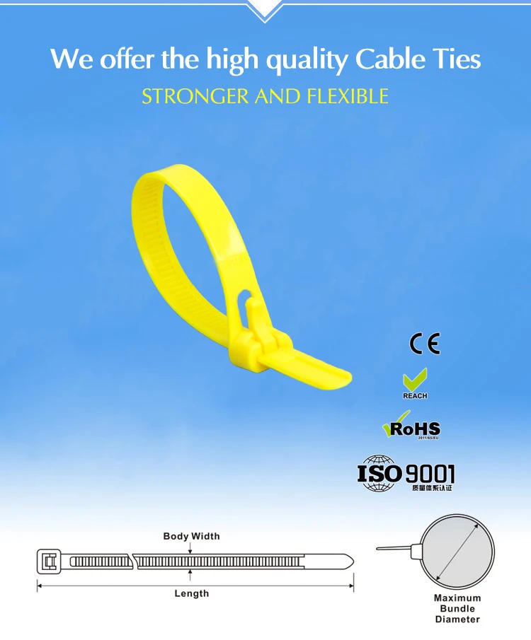 Durable Multi-purpose Removable Plastic Cable Ties 7.2*200 Mm ...