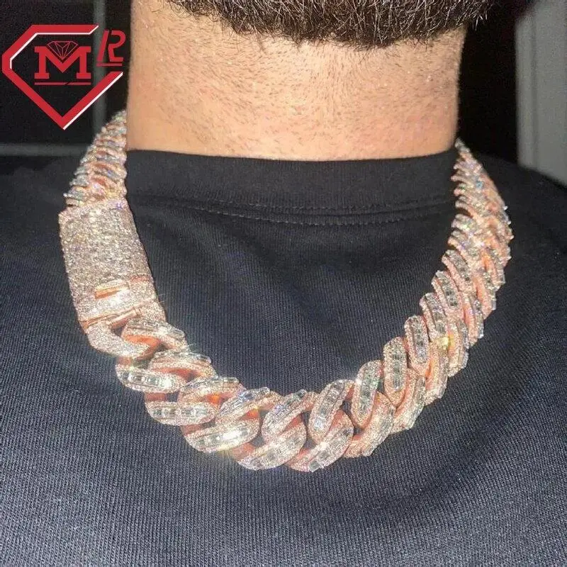 Luxury Rappers 20MM Iced Out Rose Gold Chain with Moissanite