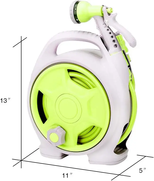 Mini Portable Garden Hose Reel Cart with Water Spray Gun