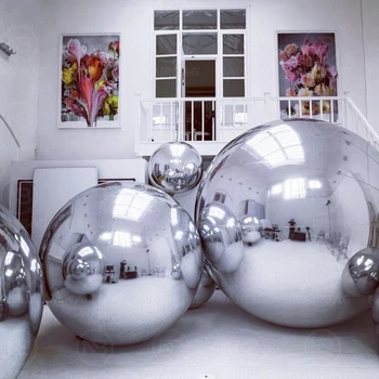 Giant Inflatable Metallic Chrome Mirror Balls Sphere Party Wedding ...