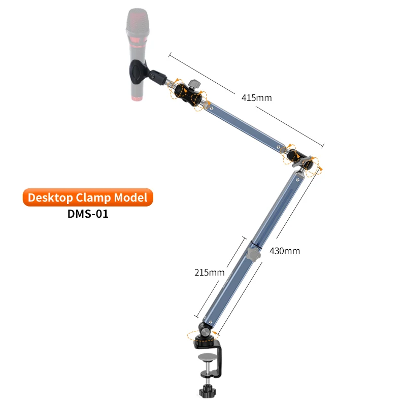 2024 New Design Adjustable Dual Suction Cup Mount Microphone Boom Arm ...