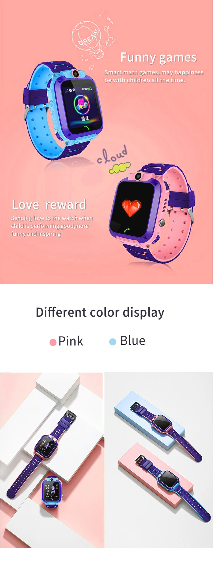 Q12 Kids Smart Watch Sos Gps Tracking Waterproof For Children 2g ...