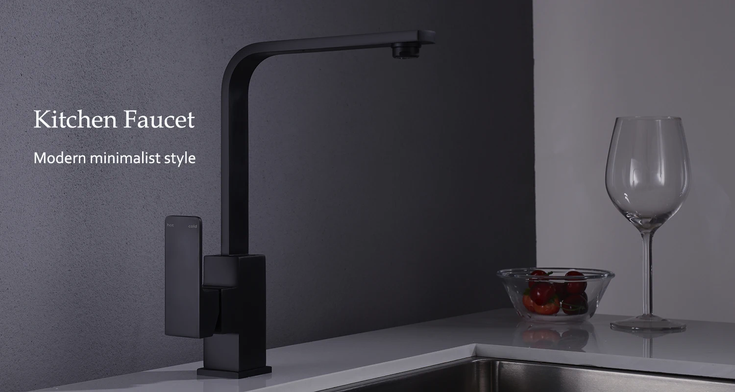 Modern Simple Pantry Water Tap Squared Fixed Kitchen Faucet Brass ...