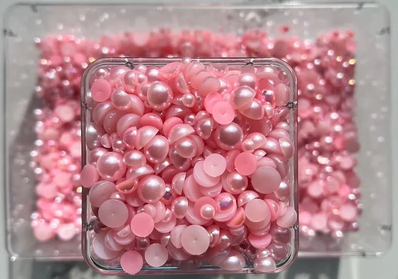 Bulk Sale 2 4 6 8 10 12 14 Mm Flat Back Pearls Ab Rhinestone 60 Colors ...