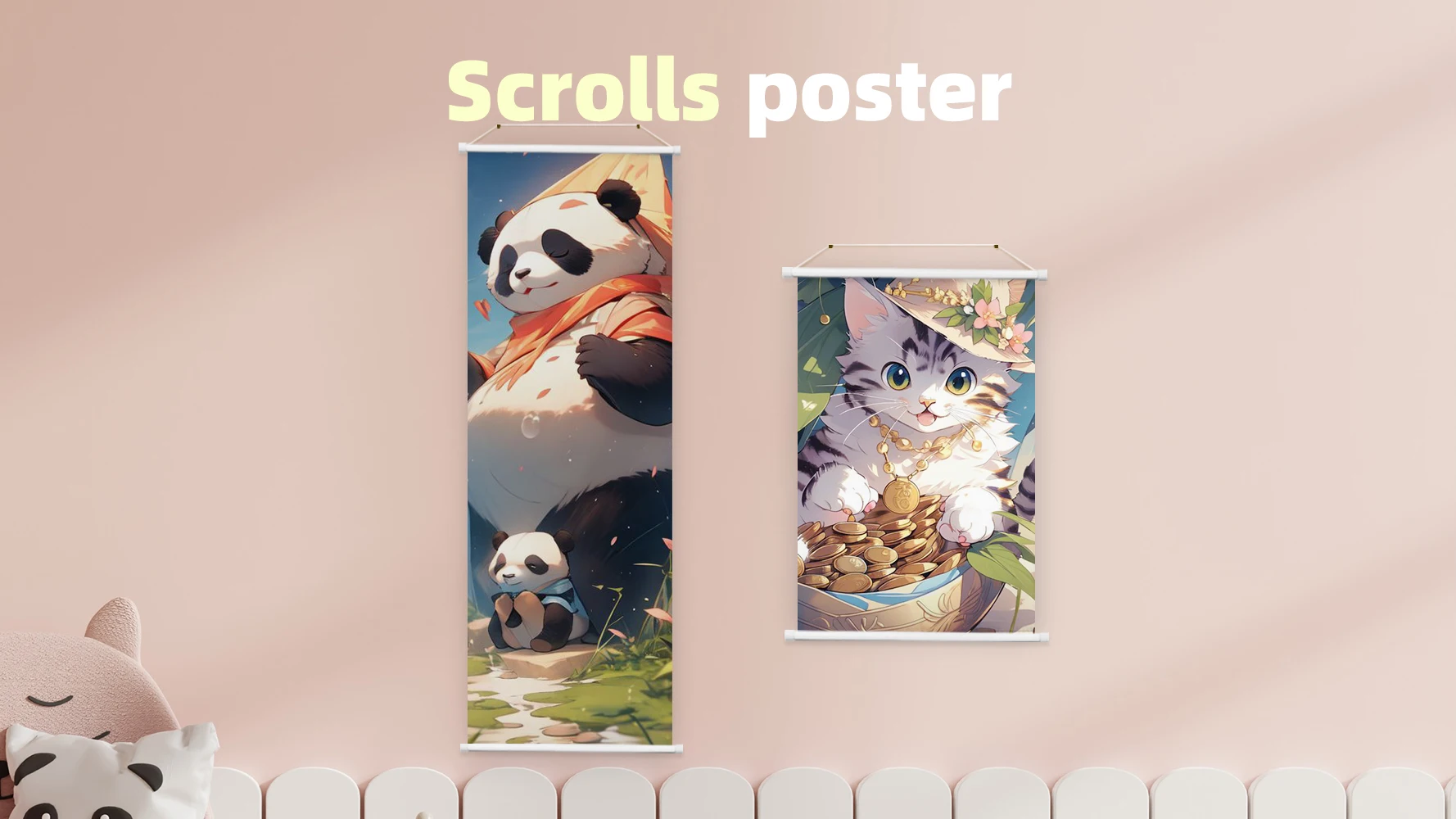 Custom Design Fabric Poster Hanging Japanese Anime Wall Hanging Scroll ...