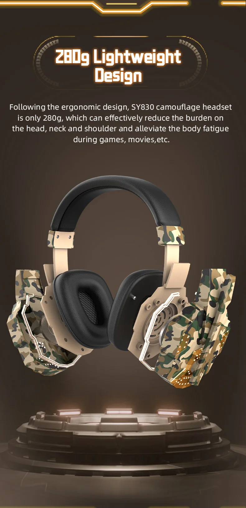 SY830-MV Gaming Headset - Ultimate Stereo Sound & LED Lights