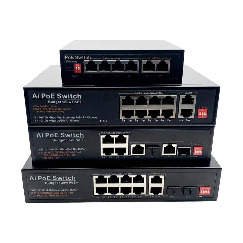 Poe Switch 100M 6 Port POE Network Switch With 4 Port 100M Industrial ...