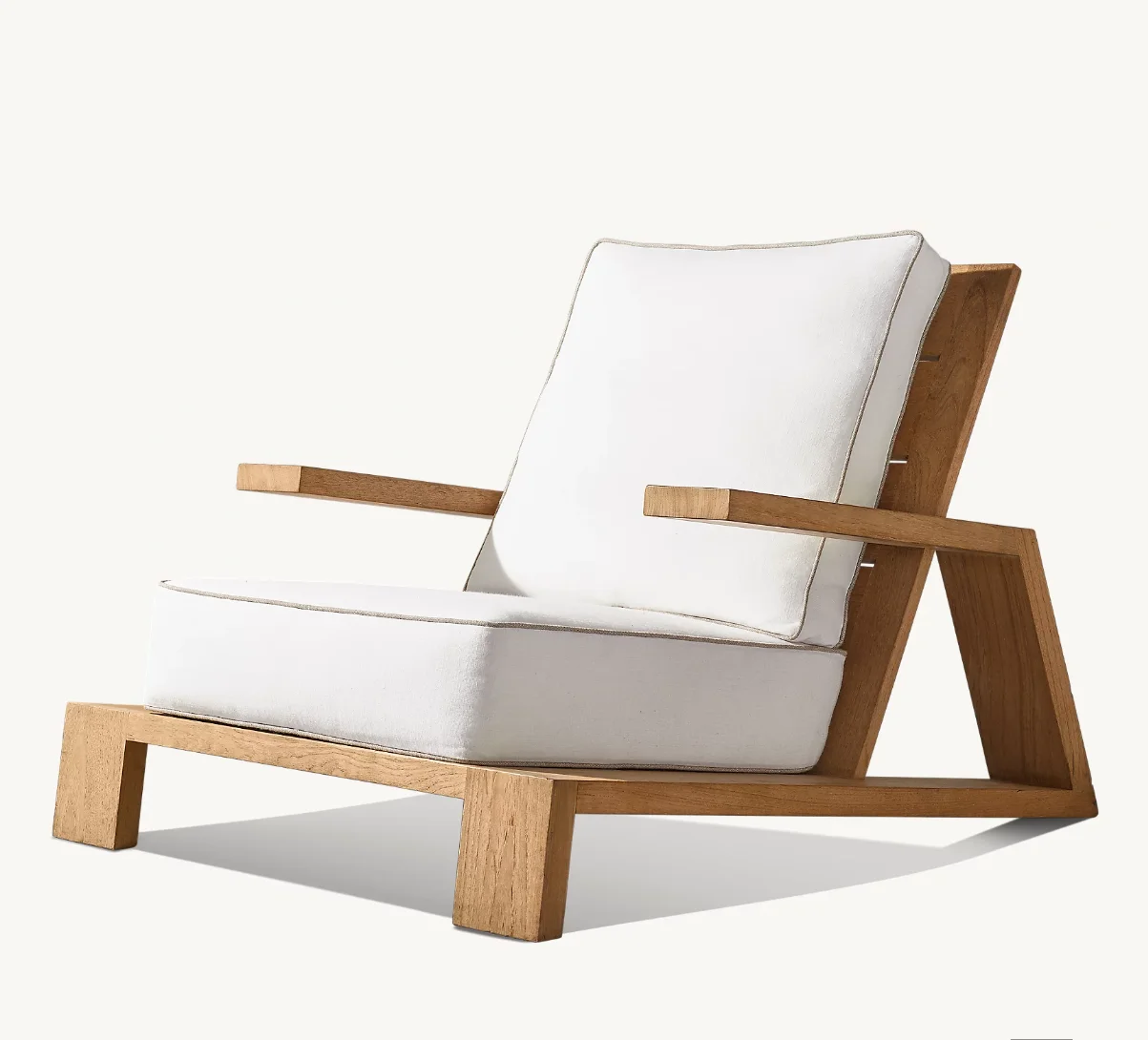 OLEMA Wholesale Discount Outdoor Furniture Sunscreen Waterproof Single Sofa Modern Simple Teak Villa Courtyard Loungr Chair