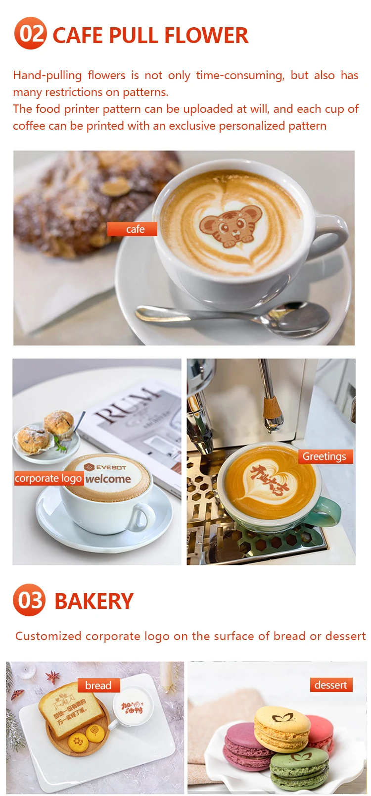 Evebot Printpen Diy Automatic Food Printer Portable Inkjet Machine For Macaron Coffee Cake Bread ...