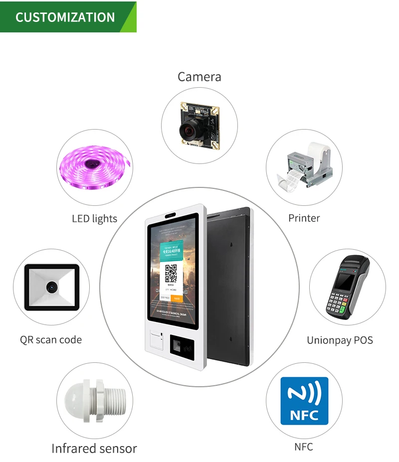 Free Standing Vending 32inch Touch Screen Kiosk Smart Self Service ...