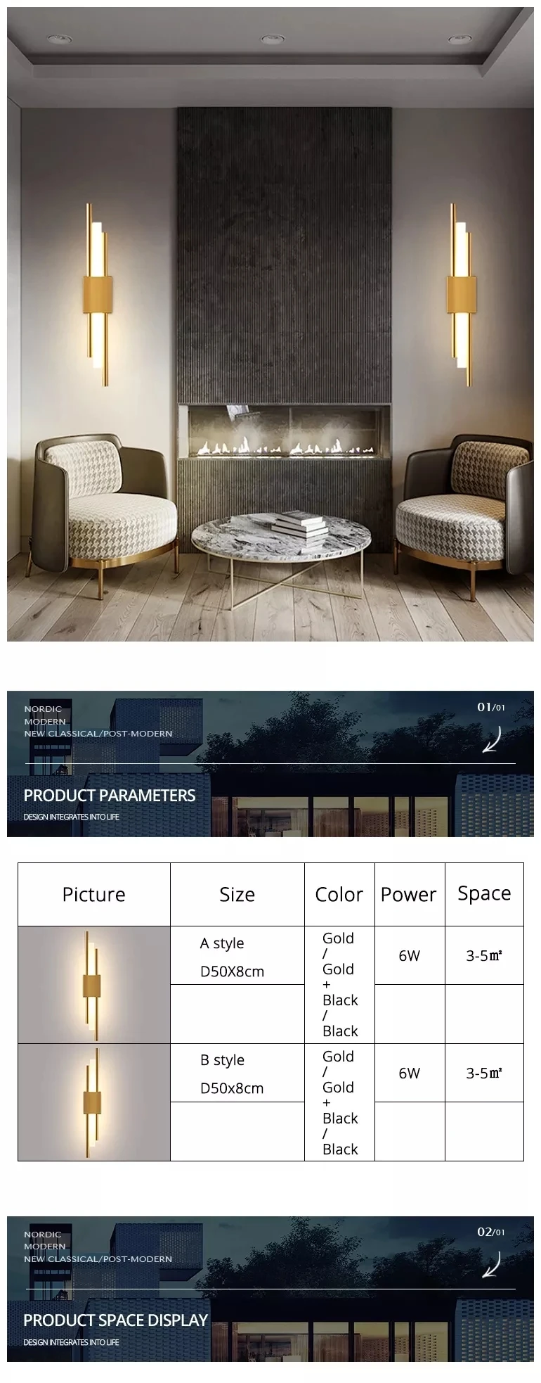 Simple Modern LED Wall Light - Luxury Living Room Ambiance