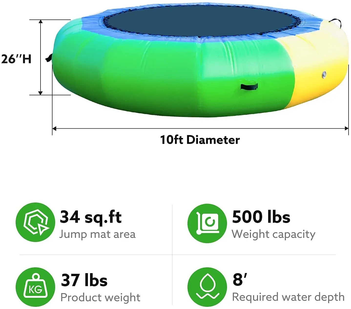 Customized Trampoline Water Floating Jumping Inflatable Water ...