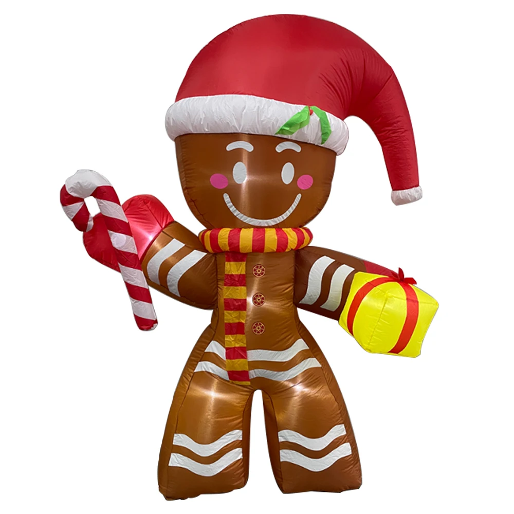 Christmas Inflatable Led Lighted Gingerbread Man Blow Up Xmas Party
