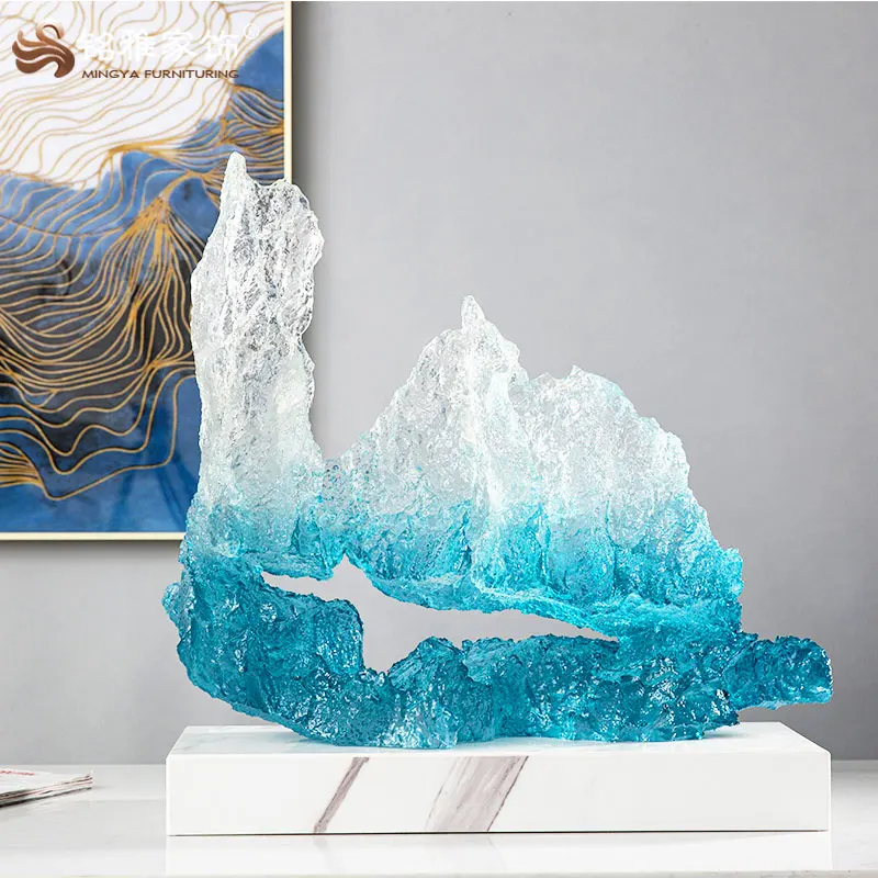 Indoor home decor transparent clear rockery abstract large resin ...