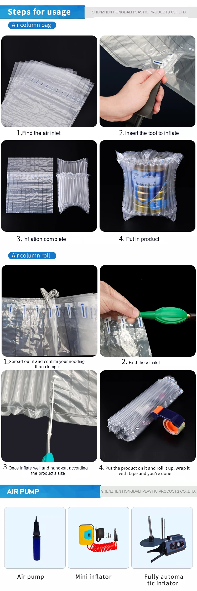 Inflatable Wrap 50 Meter Inflatable Air Cushion Column Bubble Packaging ...