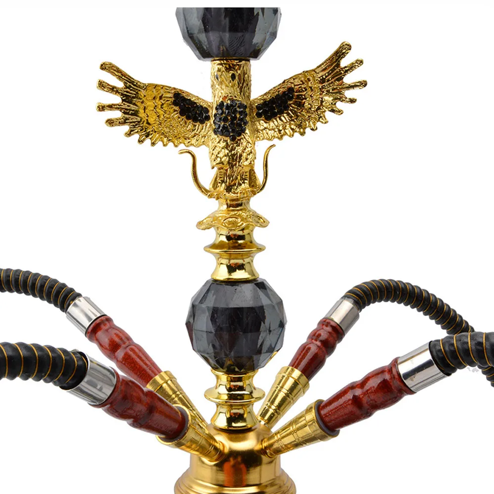 Wholesale Custom Logo Medium Arabic Hookah Golden Eagle Shape Four Pipe ...