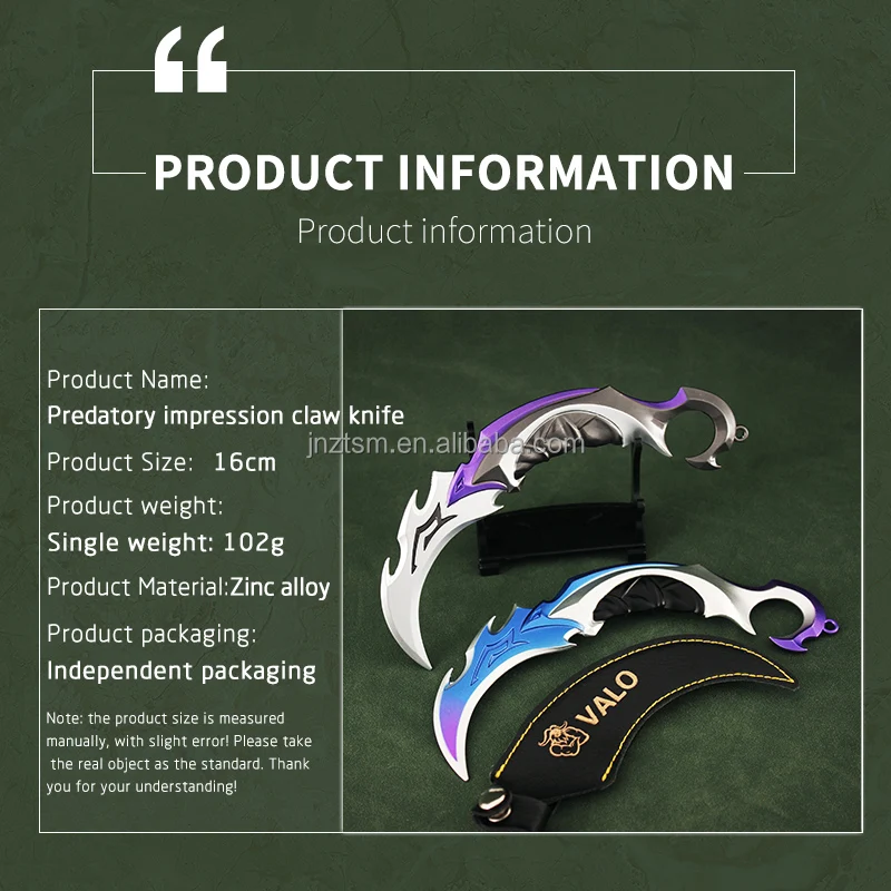 Valorant Karambit Prime 2.0 - Foldable Metal Knife Keychain