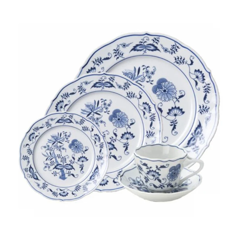 Blue and White Ceramic Dinnerware - Traditional China Dishes
