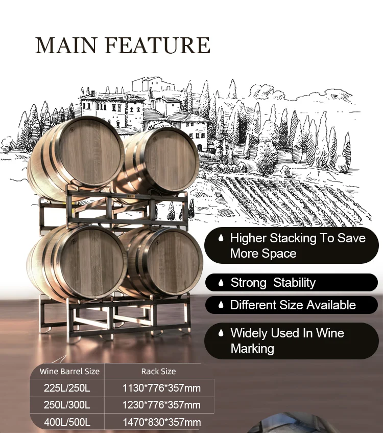 300l Heavy Duty Wine Barrel On Rack - Buy Wine Barrels Storage Rack ...