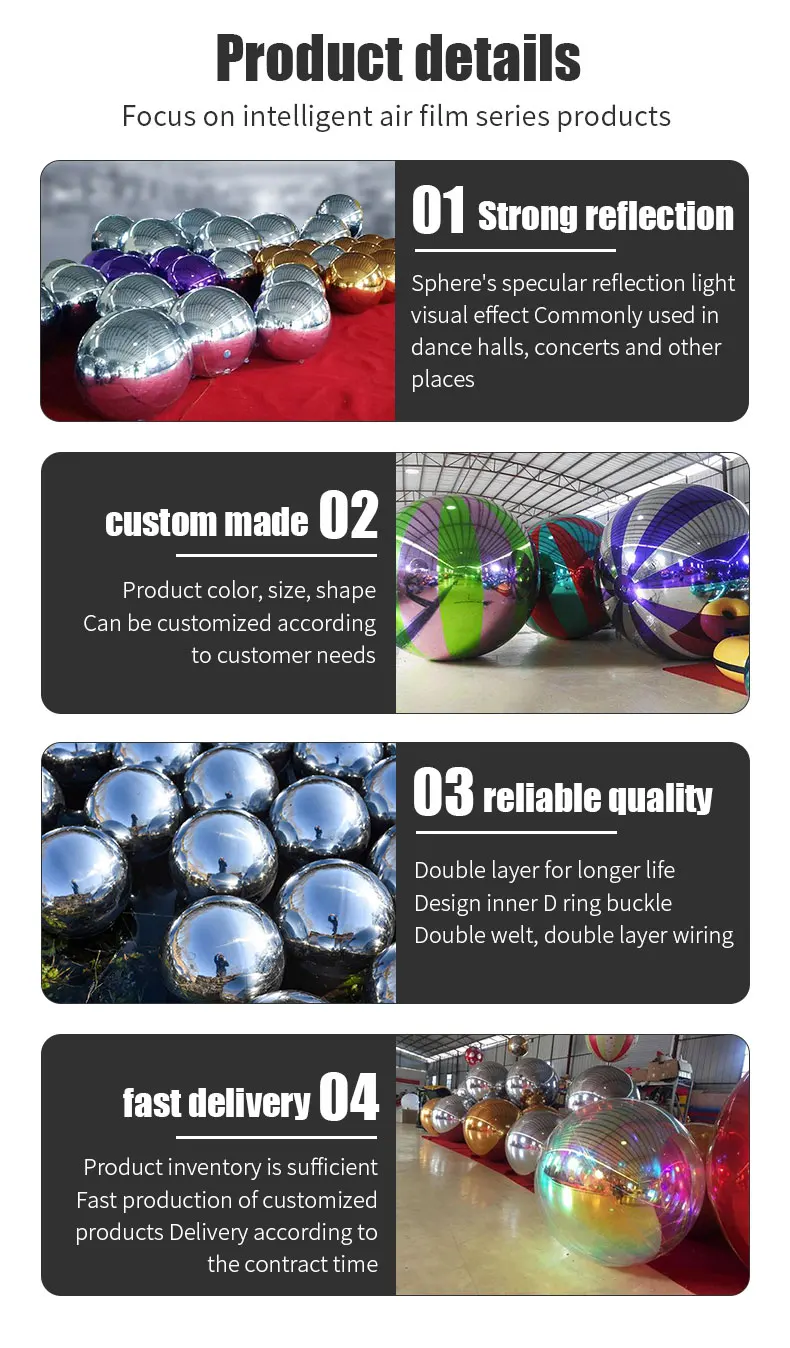 Inflatable Mirror Ball Disco Giant Mirrored Ball Reflection Stage ...