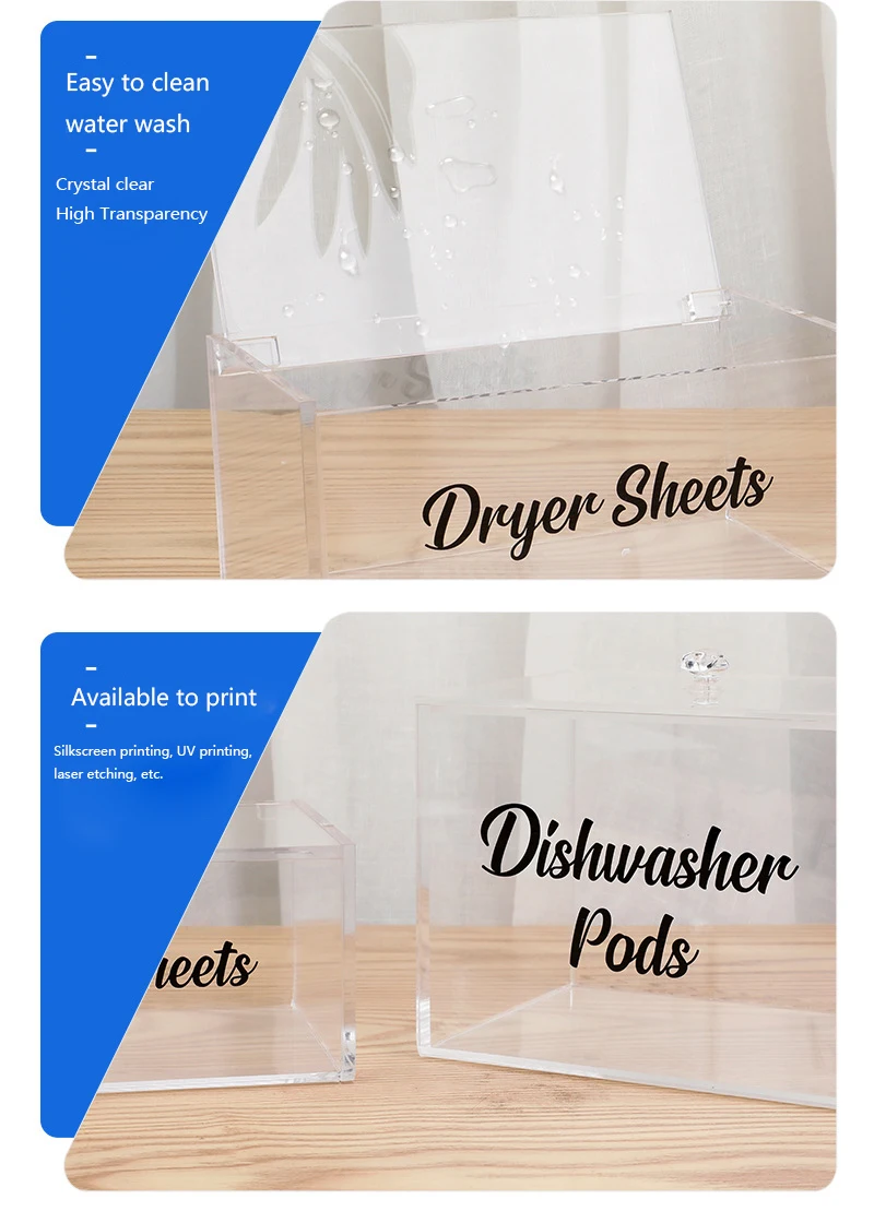 Custom Transparent Plexiglass Acrylic Flip Lid Storage Jewelry Display ...