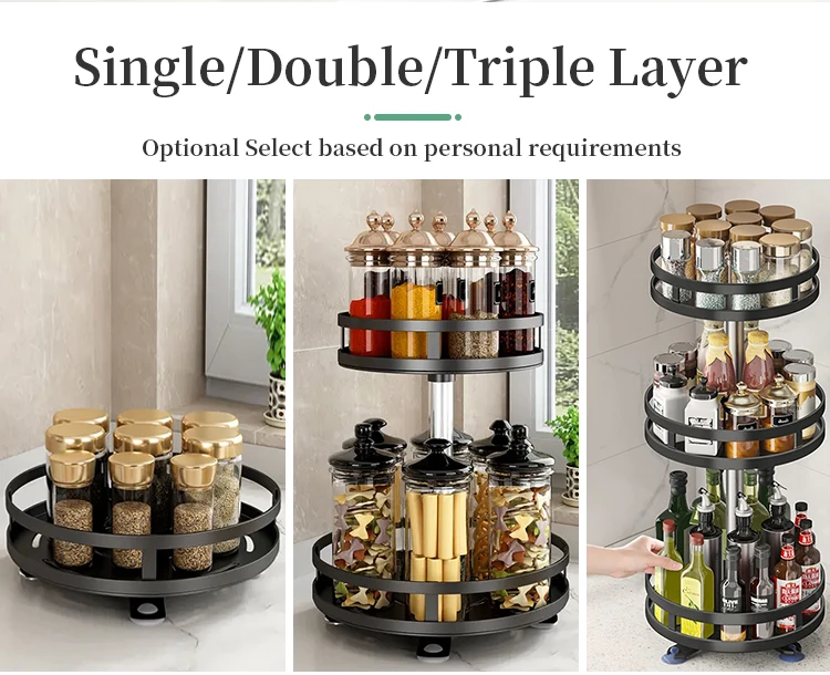 360 Degree Rotating Spice Rack - Efficient Kitchen Storage