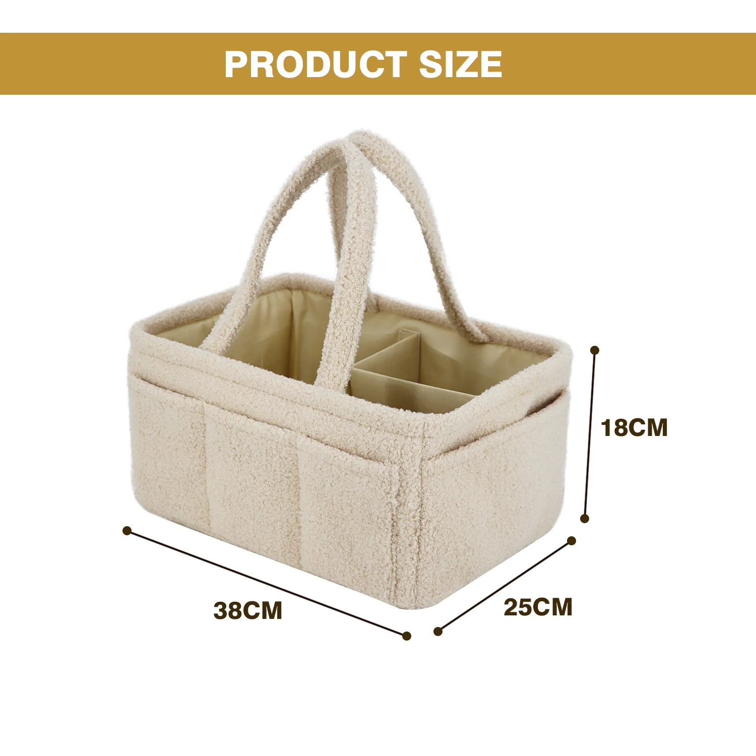 Soft Teddy Diaper Caddy Organizer Bag Multi-pocket Mommy Nappy Bag ...