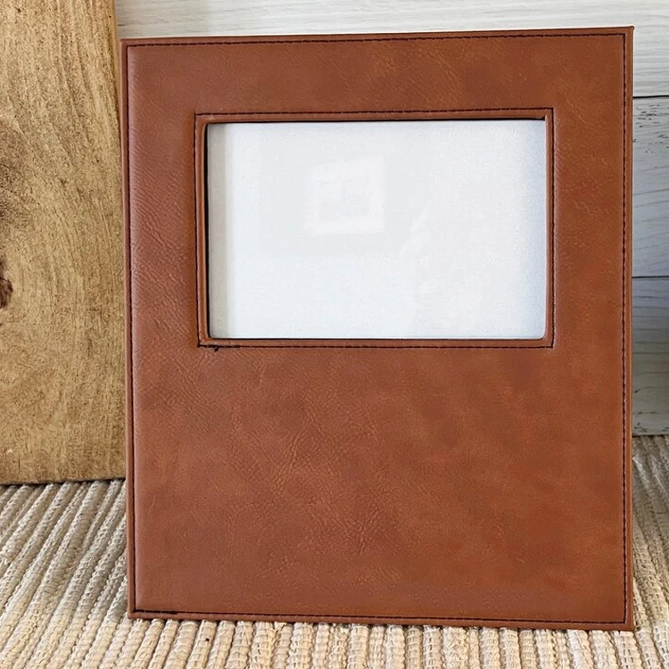 Personalized Wedding Gift - Custom Laserable Leatherette Photo Frame