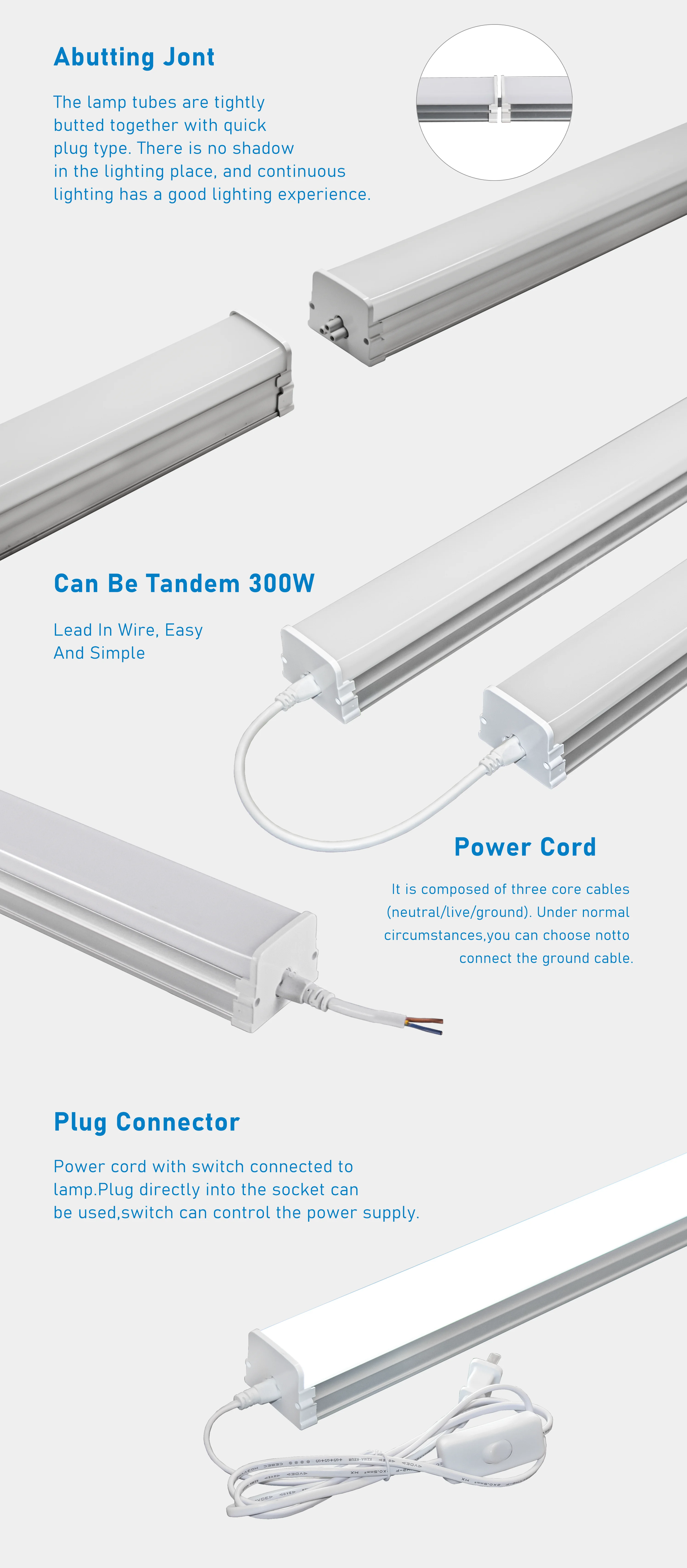 3 CCT Dimmable Linkable LED T15 Bar Light Balck/Silver 600/1200/1500mm ...